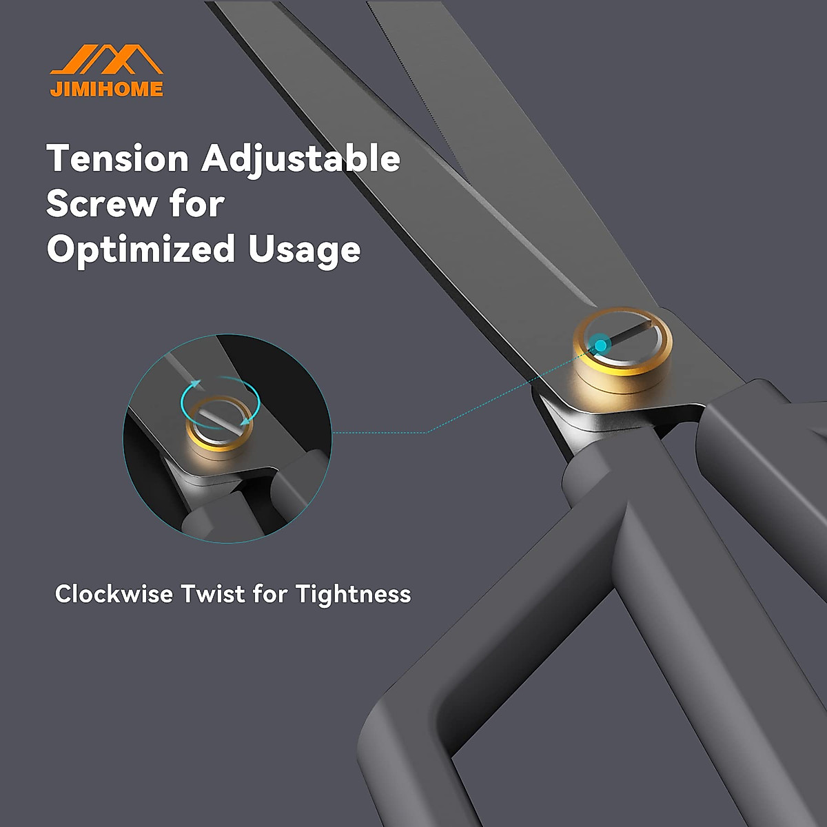 JIMIHOME Household Tool Essential Safety Craft Scissors Left Right Handed Tension Adjustable Protective Sheath Precision Light Duty Home Office Ground Blades Anti-slipping Resist Rusting