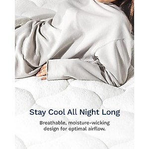 ViscoSoft Twin Fiberfill Pillow Top Mattress Topper Pad - Soft Overstuffed Premium Support - Quilted Pillow Top - Deep 18" Pocket for Secured Fit (Viscose Derived from Bamboo, Twin)