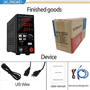 LWLONGWEI DC Power Supply Variable,30V 10A 300W Programmable Memory Function Adjustable Switching Regulated DC Bench Power Supply with 4-Digits LED Power Display 5V/2A USB Coarse and Fine Adjustmentsy