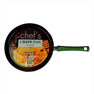 CHEFS 10'' Granite Coating Aluminum Crepe Pan | PFOA Free Nonstick Pan | Great Skillet for Omelette and Crepes | Works with All Heat Sources | Dishwasher Safe Pancake Pan Cookware (Green)