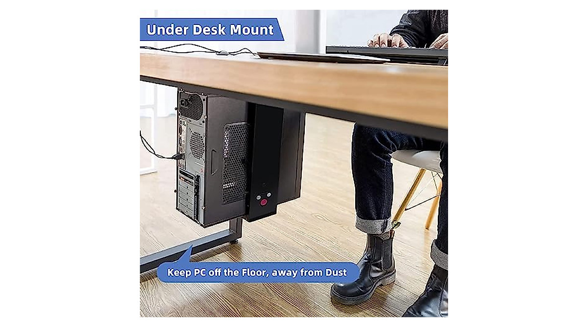 Heavy Duty Under Desk PC Mount - Adjustable & Easy to Install