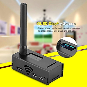 Assembled MMDVM Hotspot - Support DMR, DSTAR, P25 and System Combination Communications - Organic LED Display Screen,SMA Detachable Antenna,Support 420-450MHz UHF (Black)
