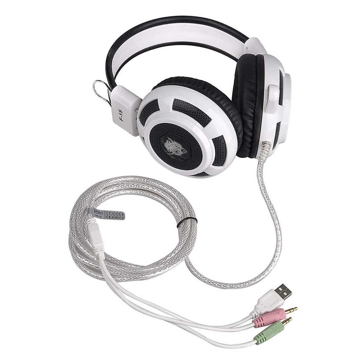 F15 LED Light Gaming Headphone HiFi Stereo Game Headset Stereo Bass Earphone with Microphone for PC Gamer