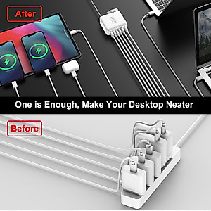 URVNS 200W USB C Charger, GaN 6 Ports PD 100W PPS 45W QC30W Super Fast Charging Station for iPhone 15 14 Series, MacBook Laptop, iPad, Samsung Galaxy S23/22 and More(with 5FT Power Cord)