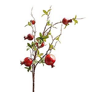 Warooma 3PCS 37.4 Inch Artificial Pomegranate Branches,Red Artificial Pomegranate Decoration for Home Office Restaurant Wedding Garden Photography (Red)