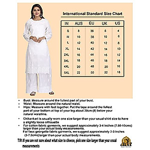 Ada Indian Hand Embroidered Women's Chikankari Black Cotton Kurta Kurti Tunic A197536 (4X-Large)