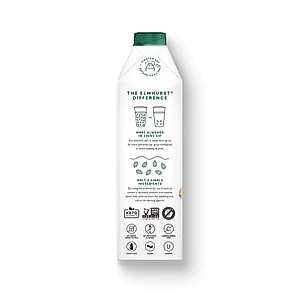 Elmhurst 1925 Unsweetened Almond Milk, 32 Ounce (Pack of 6)