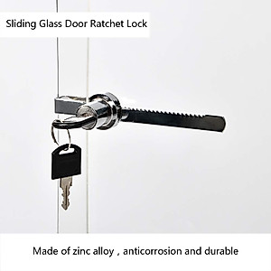 Sissinda Sliding Glass Door Lock Display Case Lock Ratchet Lock with Chrome Finish, Security, Keyed Alike Showcase Display (2 PC)