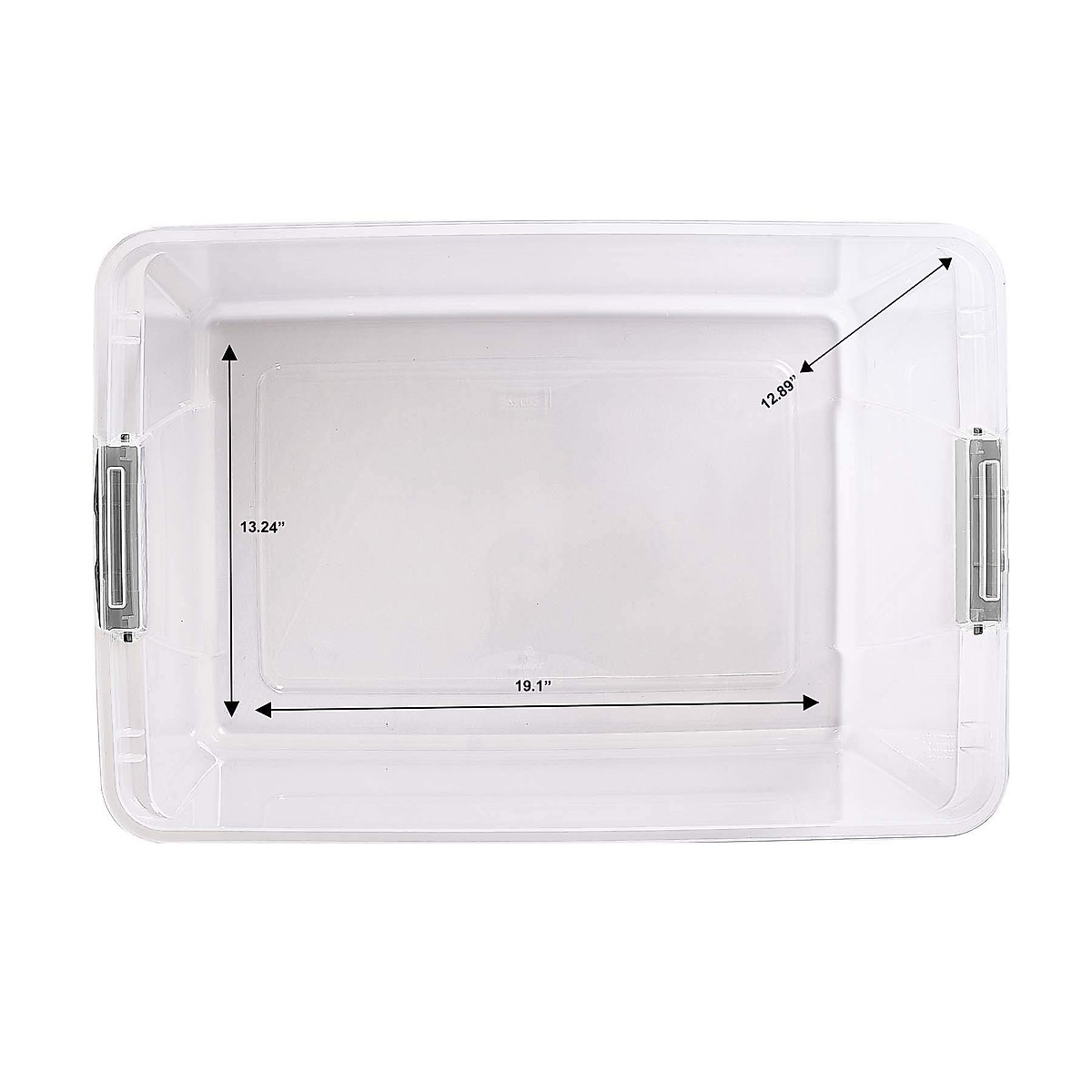 HOMZ X Large 64 Quart Clear Plastic Storage Container with Lid, Snaplock Blue Lid and Grey Latches, 3 Pack