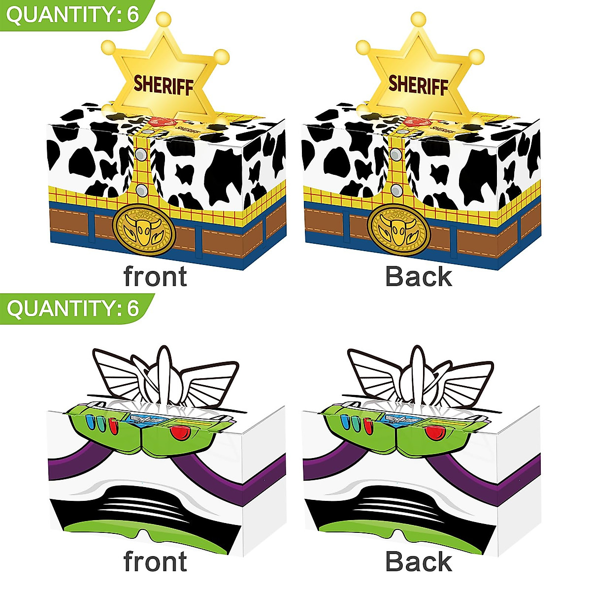 AHIONB Toy Inspired Story Party Favor Treat Boxes, 12 Pcs Present Boxes Paper Gift Boxes, for Theme Birthday Baby Shower Party Supplies Decoration