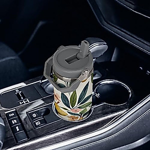 YTLKGFP 30 Oz Large Capacity Car Cup Figs And Pears Tumbler with Handle Straw Lid Insulated Stainless Steel Water Bottle Travel Mug Leak-proof Car Cup Keeps Cold Or Hot