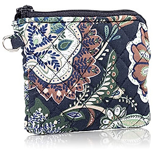 Vera Bradley Women's Women's Cotton Coin Purse, Java Navy Camo - Recycled Cotton, One Size