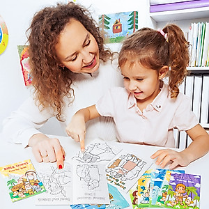 Zainpe 24Pcs Christian Bible Stories Coloring Books for Kids Bible Study Theme DIY Art Drawing Book Jesus Noah's Ark Pattern Color Booklets Party Favors Supplies Birthday Gift Goodie Bag Filler