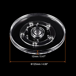 MECCANIXITY 5inch Rotating Swivel Stand with Steel Ball Bearings Lazy Susan Base Turntable for Kitchen Corner Cabinets, Clear Pack of 3