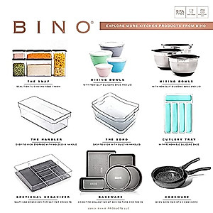 BINO | Stackable Storage Bins, Medium - 4 Pack | The Stacker Collection | Clear Plastic Storage Bins | Organization and Storage Containers for Pantry & Fridge | Multi-Use Organizer Bins | BPA-Free