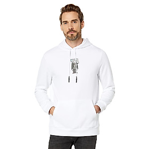 Karl Lagerfeld Paris Men's Soft Solid Hoodie, White, X-Large