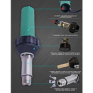 120V 1600W Handheld Plastic Welder Hot Air Gun Hand Tool Vinyl Welding Heat Gun Kit