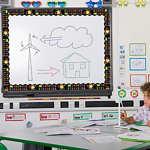 AnyDesign 69ft Inspirational Quote Bulletin Board Borders Growth Mindset Motivational Board Borders Stickers Scalloped Borders Trim for School Classroom Chalkboard Office Wall Party Decor,60Pcs