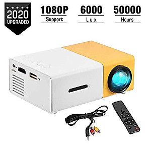 Smart Projector, Portable 6000 Lumens LED Mini Projector, 1080P Home Theater Video Projector Suitable for Outdoor Recreation and Home Theaters