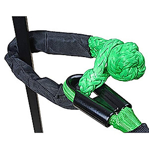 Astra Depot Winch Recovery Snatch Ring 41000lbs & 1/2" Protective Sleeves Soft Shackle for Towing Straps ATV UTV Truck 4WD Off-Road (Set, 2 Green Shackle&1 Blue Ring)