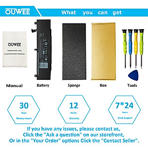 OUWEE TDW5P Laptop Battery Compatible with Dell Alienware 13 R3 ALW13C D1738 D2718 D2728 D2738 D2838 D2508 D2503S D2506S D2715S Series V9XD7 0V9XD7 04RRR3 0JFWX7 15.2V 76Wh 4840mAh