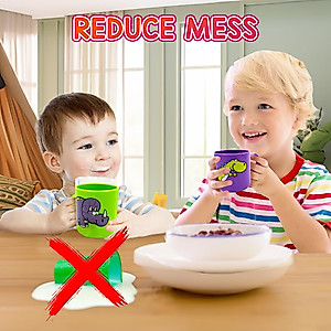 ArtCreativity Dinosaur Mugs for Kids, Set of 4, 3-Inch Plastic Cups in Assorted Colors & Designs, Ideal for Dinosaur Party Favors, Gifts,Photo Booth Props, Table Decorations for Themed Parties