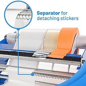 IDL Packaging 12" Manual Label and Tape Dispenser, 2" and Up Core Size, Adjustable Roll Width - Tabletop & Wall-Mounted Multi Roll Holder - Industrial Grade Steel Construction