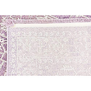 Unique Loom Traditional Classic Intricate Design Distressed Vintage Detail, Area Rug, 4 ft x 6 ft, Purple/Ivory