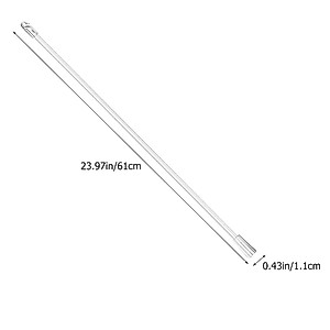 Blinds Stick Hook 24inch Transparent Fiberglass Blind Wand, Long Vertical Blinds Replacement Parts Blinds Stick with Hook and Handle Blind Tilt Wand