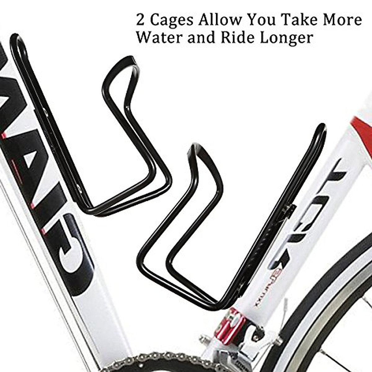 Water Bottle Cage - Lightweight Alloy Aluminum Water Bottle Holder for Bike - 2 Pack Bicycle Water Bottle Holder Brackets – Water Bottle Mount for MTB Bike, Road Bike - Easy to Install
