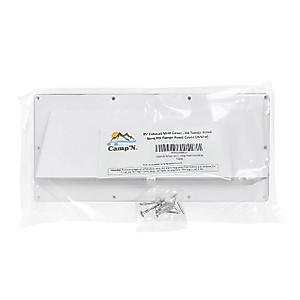 Camp'N RV Exhaust Vent Cover - RV Range Hood Vent/RV Range Hood Cover/Sidewall Vent w/Locking Flap (White)