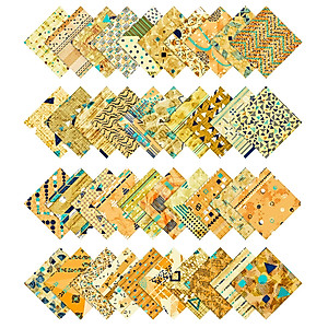 Soimoi Geometric with Texture Print Precut 10-inch Cotton Fabric Quilting Squares Charm Pack DIY Patchwork Sewing Craft