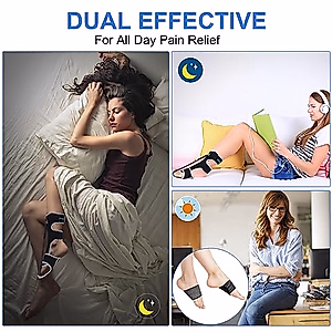 Plantarelief Plantar Fasciitis Night Splint: Upgraded Plantar Fasciitis Relief Brace with Arch Support Women Men - Treatment for Plantar Fasciitis, Achilles Tendonitis, Foot Drop and Heel Pain - Black