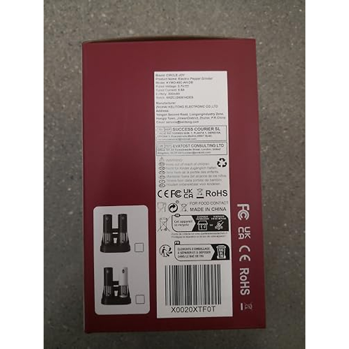 CIRCLE JOY Electric Salt and Pepper Grinder Set Automatic Salt and Pepper Grinder Set with Easy-to-Carry Charging Base and LED Light, Adjustable Coarseness, USB Rechargeable, Washable Container, Black