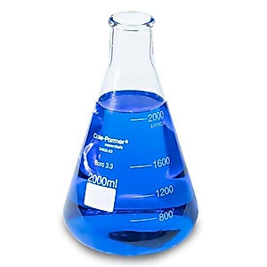 Cole-Parmer Laboratory Grade Glass Erlenmeyer Flask, 2000 mL