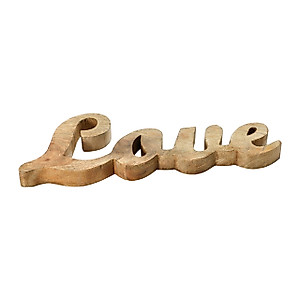 Creative Co-Op Mango Wood Word Cut-Out Love Décor, Brown