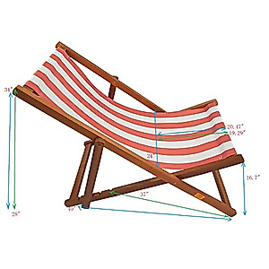 Sybrioka Patio Sling Chair, Recling Camping Chairs, Folding Lounge Chair, Adjustable Backrest, 220 Lbs Weight Capacity