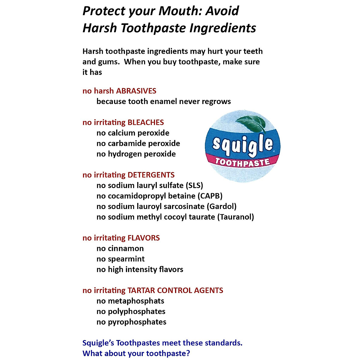 Squigle Enamel Saver Toothpaste (Canker Sore Prevention & Treatment) Prevents Cavities, Perioral Dermatitis, Bad Breath, Chapped Lips - 12 Pack