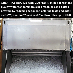 3M Water Filtration System for Commercial Ice Maker Machines ICE260-S, High Flow Series Dual Manifold, Reduces Bacteria, Sediment, Chlorine Taste and Odor, Scale, Cysts, 6.68 GPM, 70,000 Gal Capacity