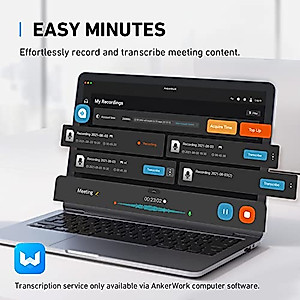 Anker PowerConf H500, Bluetooth Dual-Ear Headset with Microphone, Audio Recording and Meeting Transcription, AI-Enhanced Calls, Compatible with Video Conference Platforms, 24H Talk Time