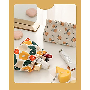 Gepehoho Small Makeup Bag for Purse, 3pcs Waterproof Mini Pouch, No Zipper Self-closing Travel Kit Storage Bag for Women & Girl (A)