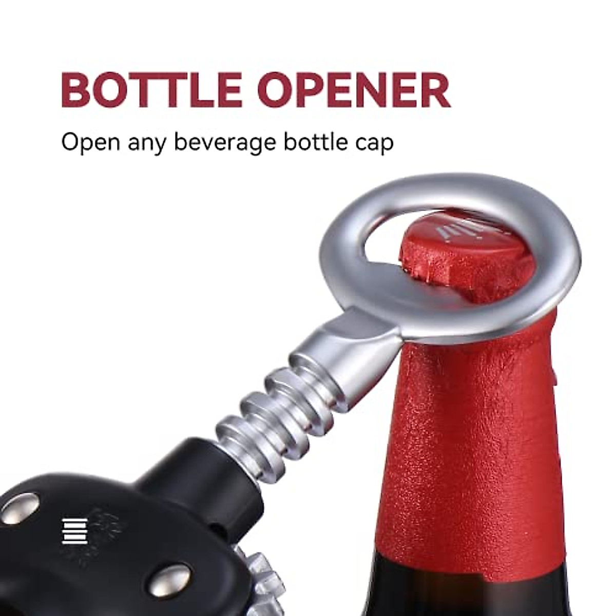 KITVINOUS Wine Opener, Premium Wing Corkscrew with No-Stick Worm, Multi-functional Wine Bottle Opener for Wine and Beer Bottles, Upgraded
