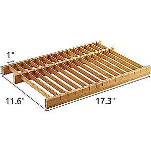 TBMAKE Dish Racks Drying Rack, Bamboo Dish Rack Plate Stand Pot Lid Holder Kitchen Cabinet
