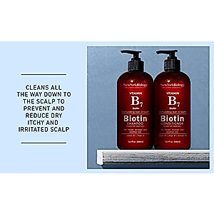 New York Biology Biotin Shampoo and Conditioner Set for Hair Growth and Thinning Hair – Thickening Formula for Hair Loss Treatment – For Men & Women – Anti Dandruff - 16.9 fl Oz