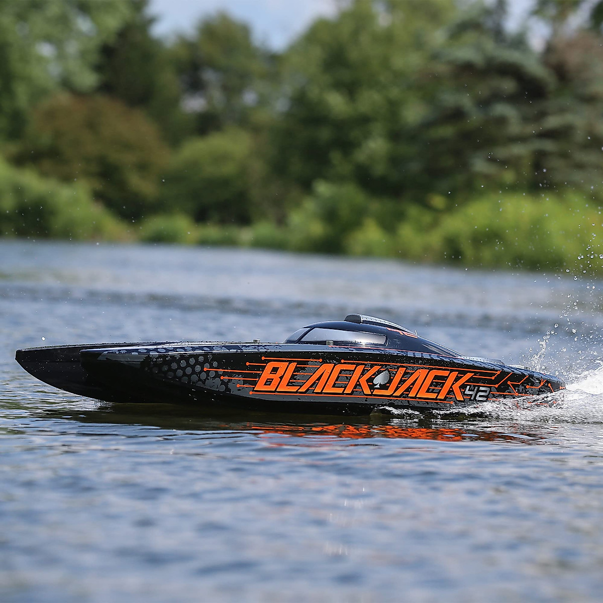 Pro Boat RC Blackjack 42" 8S Brushless Catamaran RTR Battery and Charger Not Included Black/Orange PRB08043T1