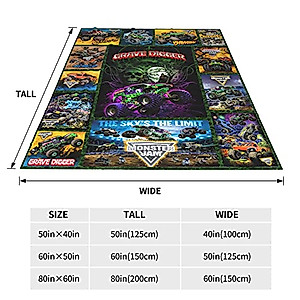 Drince LWBMEF Truck Blanket Cartoon Throw Blankets 50x40 Inch Anti-Pilling Flannel Soft Cozy Fleece for Sofa Bed Decor Boys Adults Birthday Gifts, Full