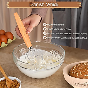 Sourdough Proofing Baskets For Bread Baking Set of 2 - Round 9" & Oval 10" - Qrème House Premium Banneton Bread Proofing Basket Kit For Easy Artisan Bread Making With Bread Lame, Dough Whisk & Scraper