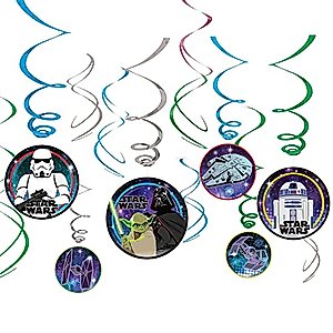 Amscan 671127 Star Wars Galaxy of Adventures Foil Swirl Hanging Decoration, 1 Pack