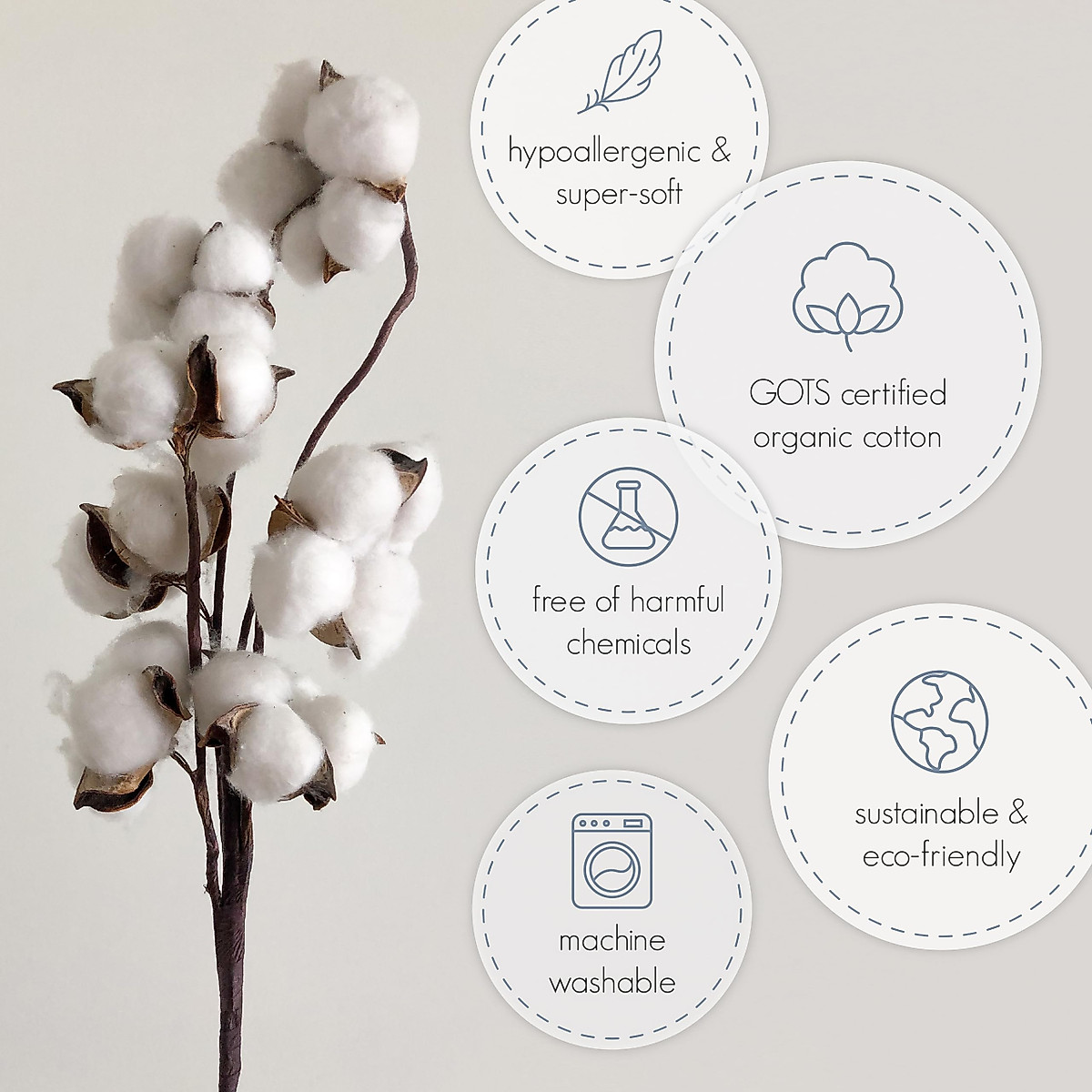 Ecolino Organic Cotton Baby Sleep Sack - 2-Way Zipper Baby Wearable Blanket - Toddler Sleeping Bag Sack - 18-36 Months - Silver