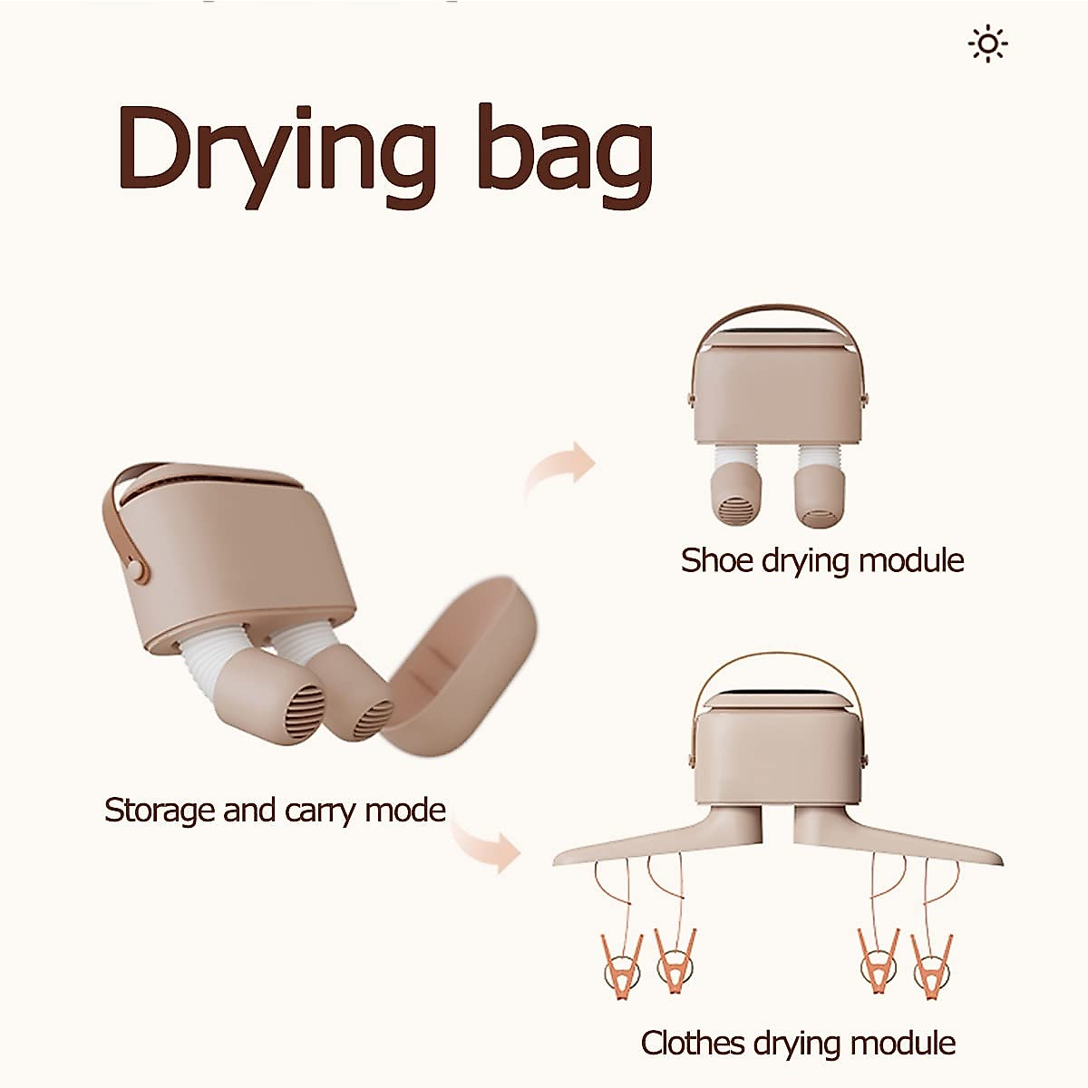 XBLTCM Mini Electric Clothes Drying Rack,Low Noise Clothes Dryer,Portable Dry Machine, Fast Dryer,for Clothes Shoes (Color : Pink)